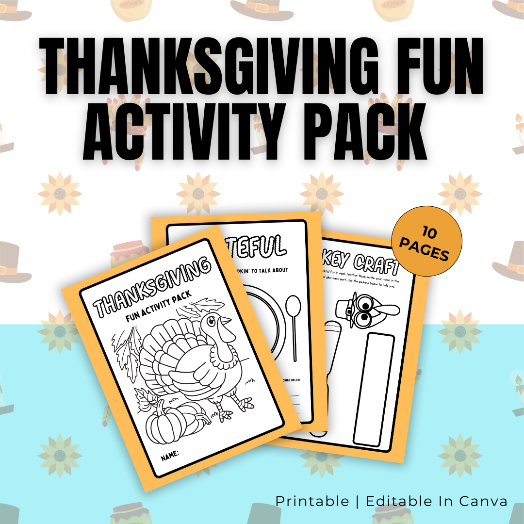 KIDS | Thanksgiving Fun Activity Pack | Editable in Canva – Love ...