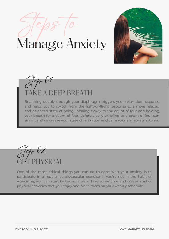 Overcoming Anxiety | Guide + Workbook | 86 pages – Love Marketing Team, LLC