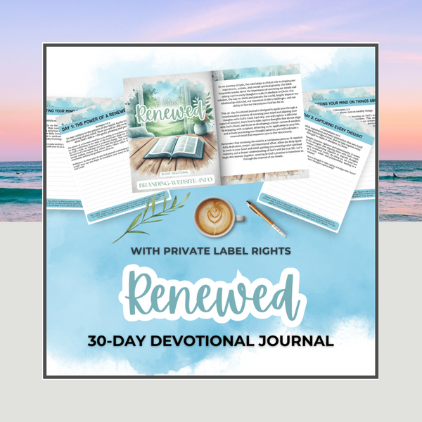 Your Mind Renewed 30 Day Devotional Journal + DFY Calendar with daily ...