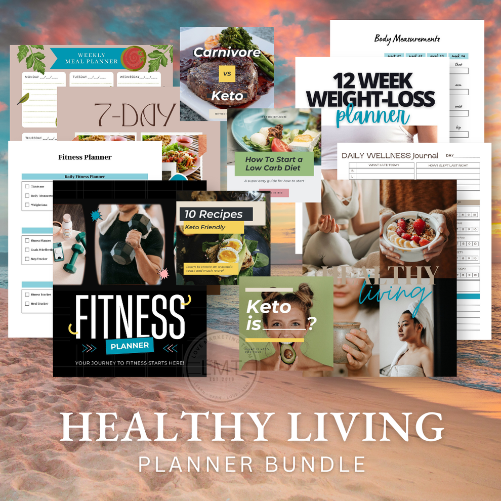 Healthy Living Planner Bundle | MRR – Love Marketing Team, LLC