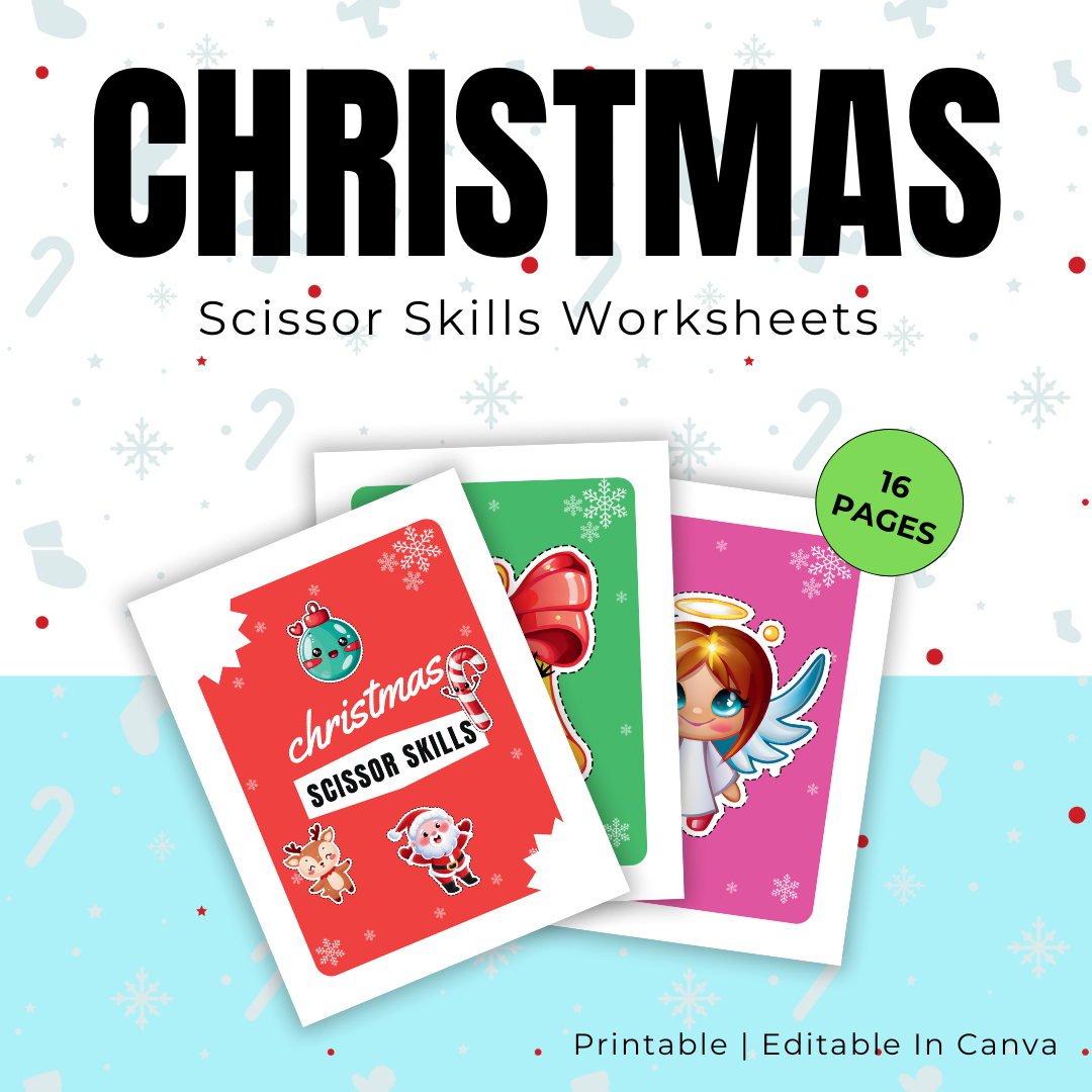 KIDS | Christmas Scissor Skills | Editable in Canva – Love Marketing ...