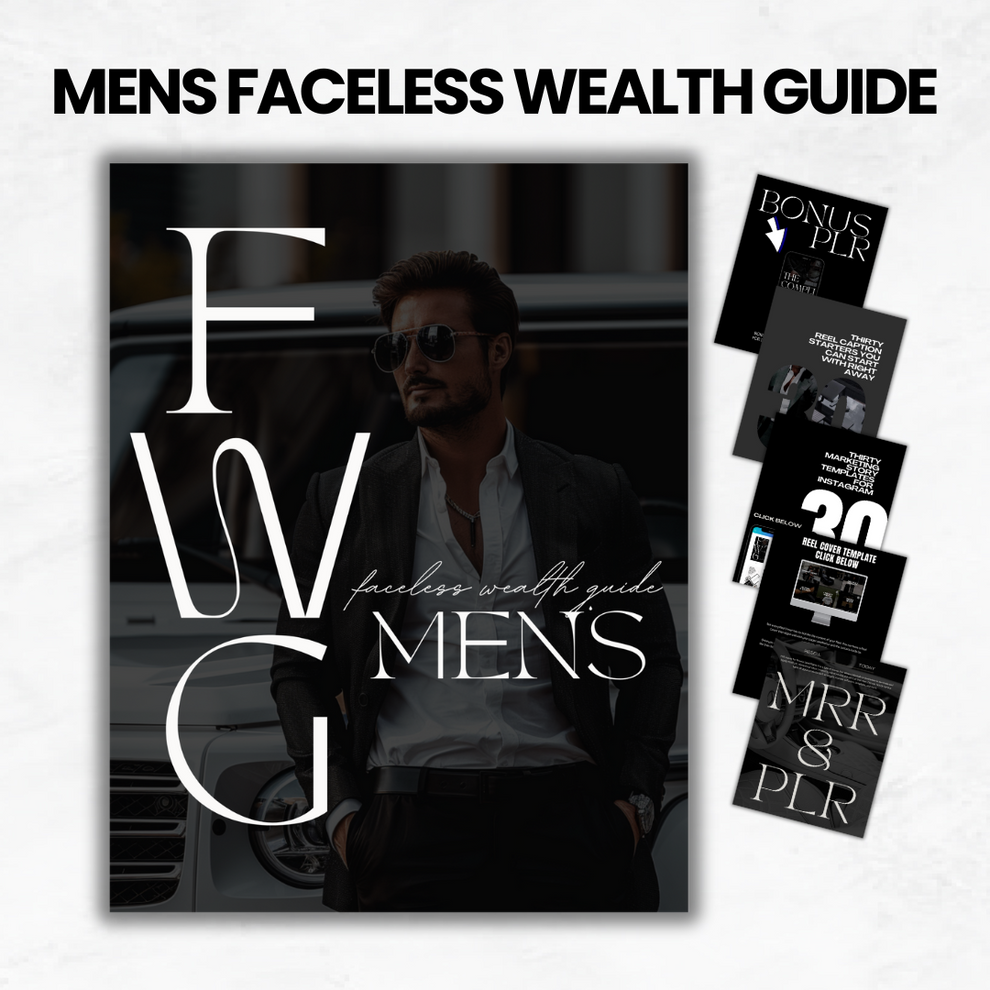 MENS FACELESS WEALTH GUIDE | 4 BONUSES INCLUDED | MRR/PLR – Love ...