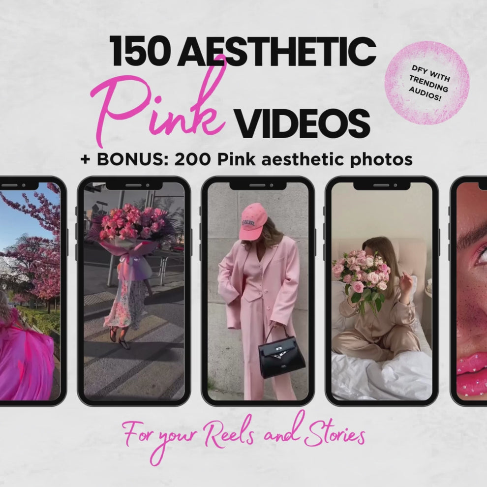 150 Chic Pink Aesthetic Video Reels | Faceless IG videos for stories a ...