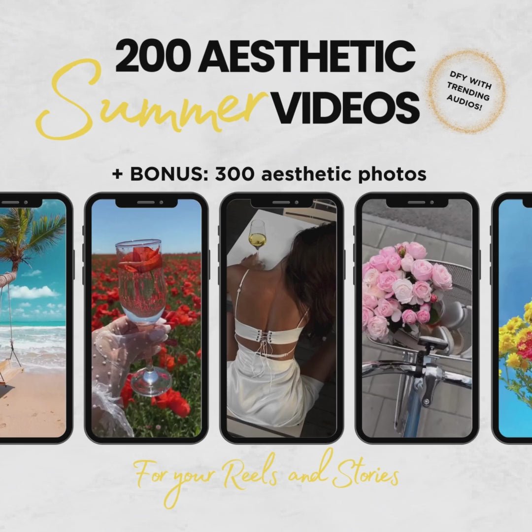 200 SUMMER Aesthetic Video Reels | Faceless IG videos for stories and ...